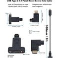 LAWONP-USB C Male to Female Extension Cable 1ft/30cm, Right& Left ...