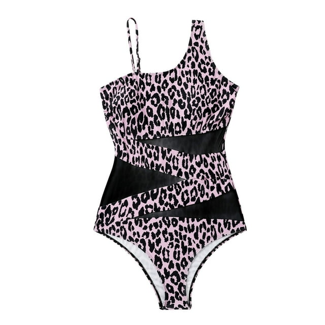 Lawor Womens Sexy One Piece Bathing Suits One Shoulder Swimsuits Slimming Mesh Swimwear