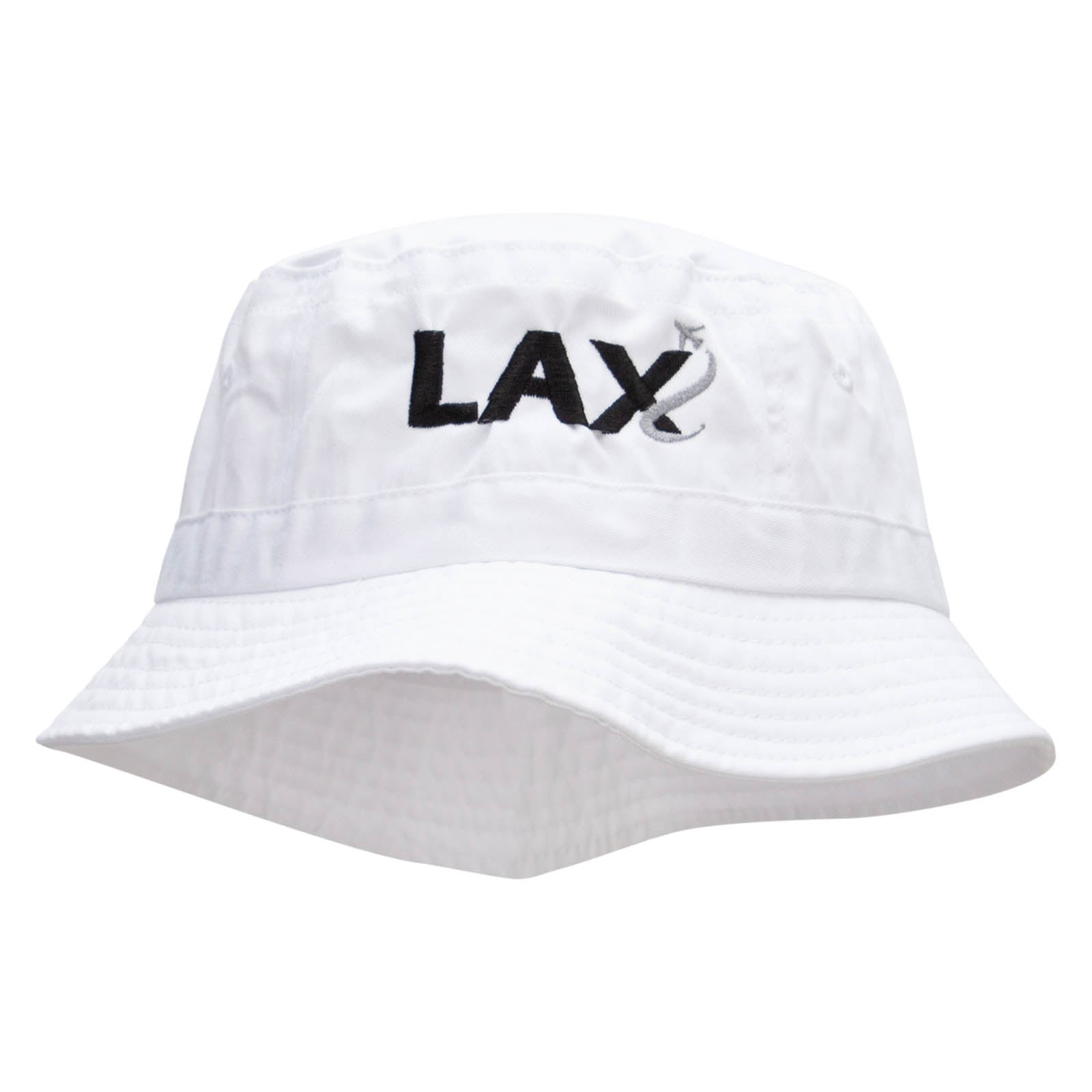 LAX Embroidered Bucket Hat - White OSFM - Walmart.com