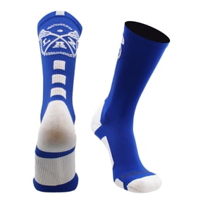 Crazy Soccer Socks with Soccer Balls over the calf (Royal/White, Medium ...