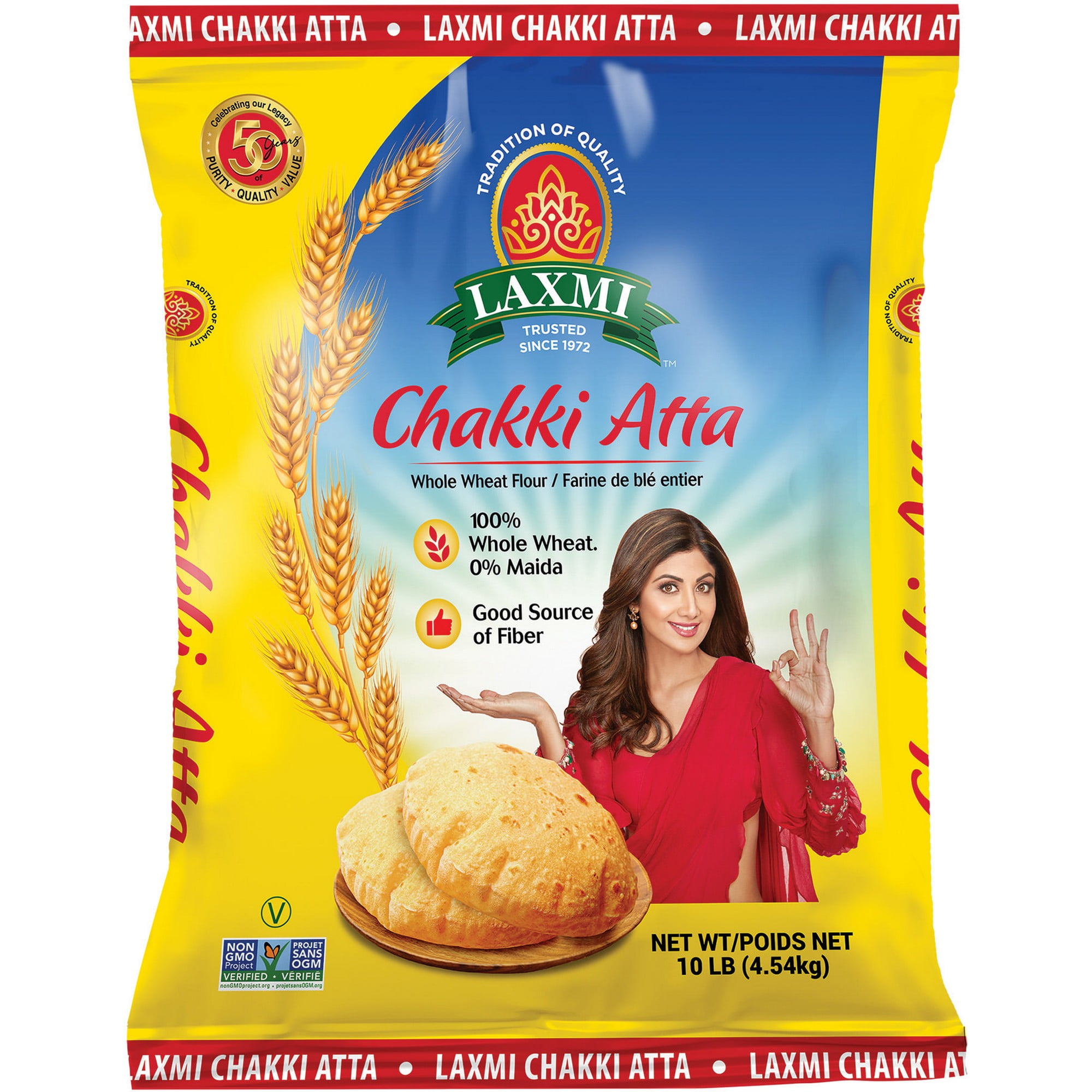 LAXMI Wheat Chakki Atta - 10lb (4.54Kg) - Walmart.com