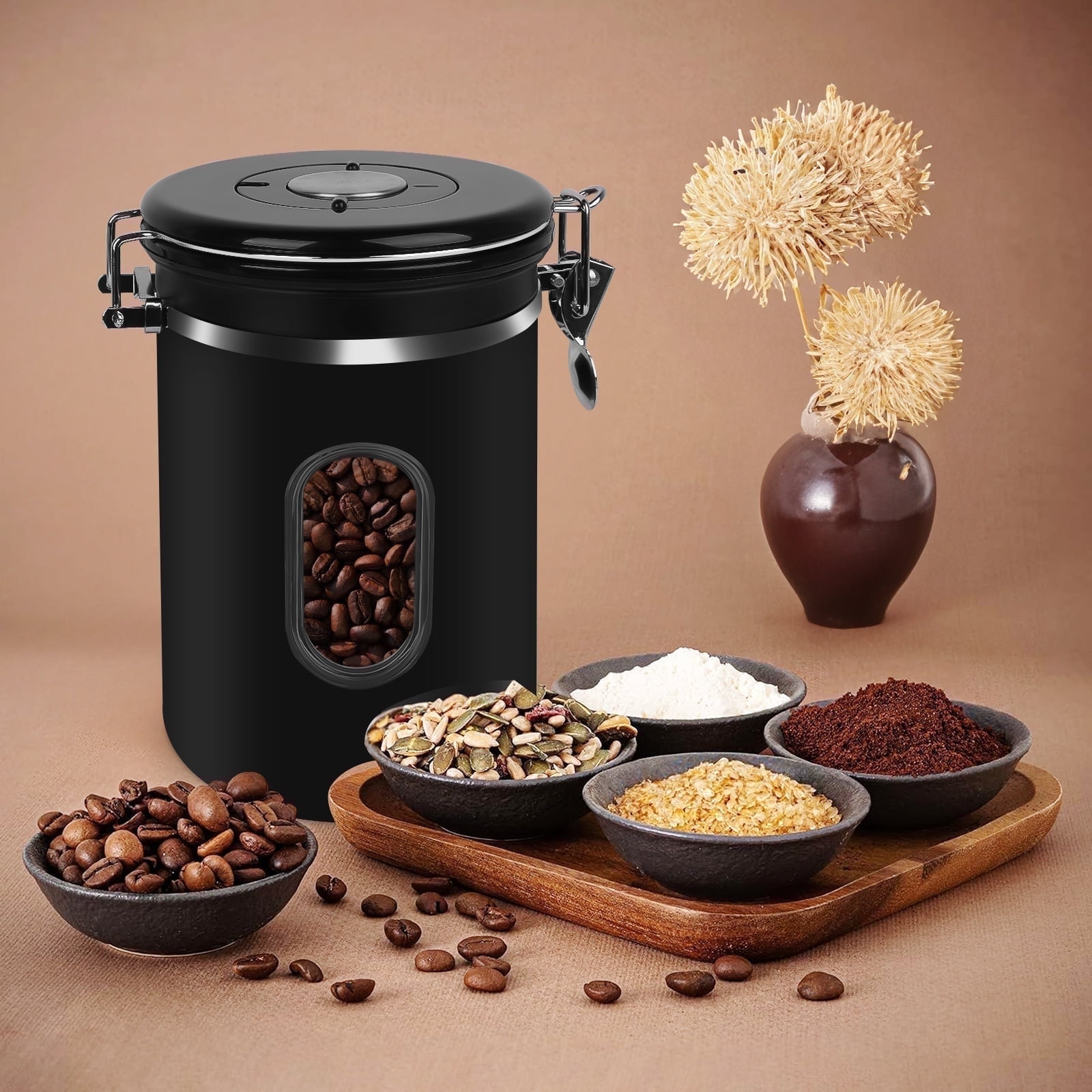 LAYADO Airtight Coffee Canister 60oz 1800ML, 304 Stainless Steel ...