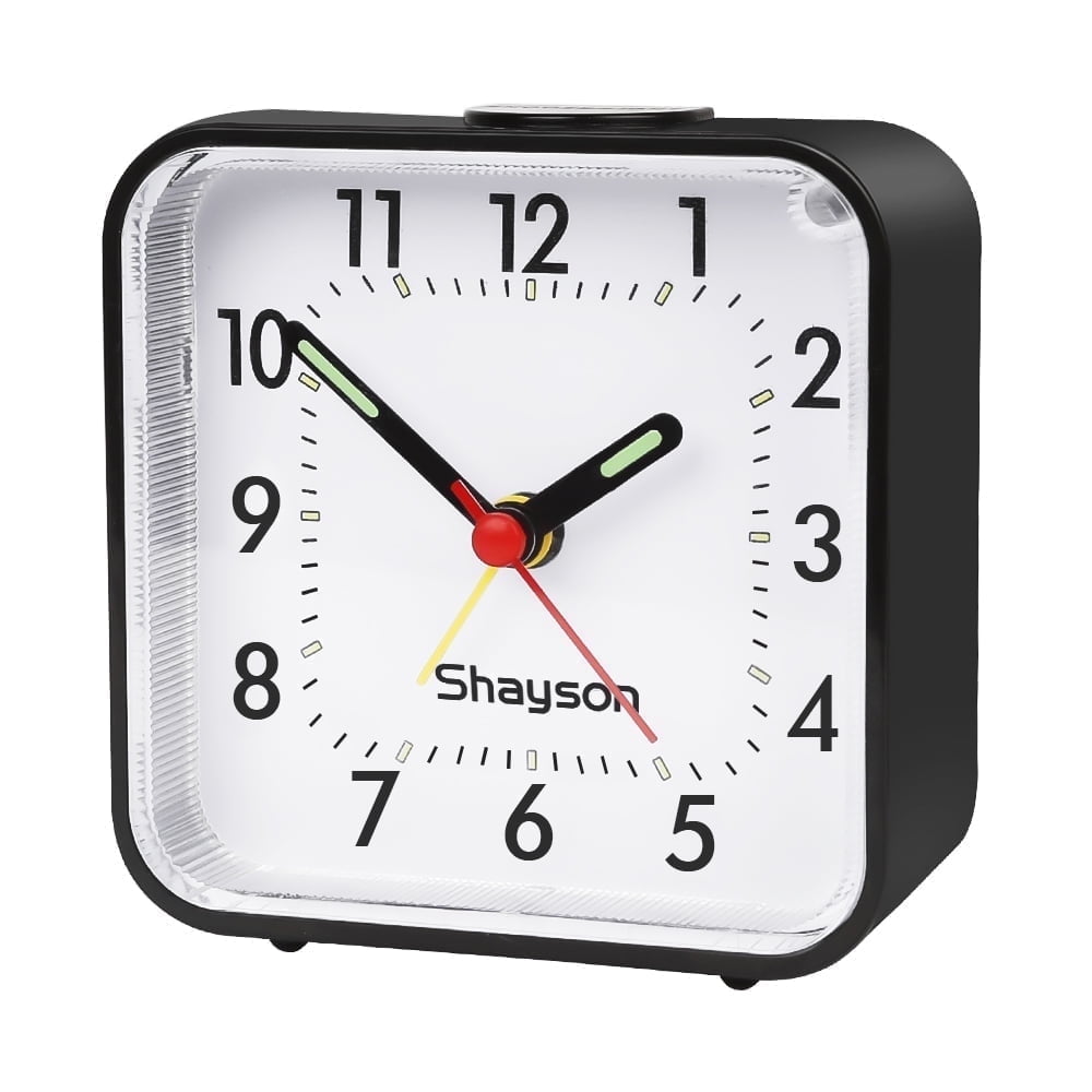 LAYADO Small Retro Analog Alarm Clock, Non Ticking, with Snooze, Travel ...