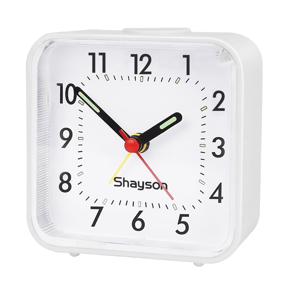 LAYADO Analog Alarm Clock, Silent, Snooze & Light, Battery Operated ...