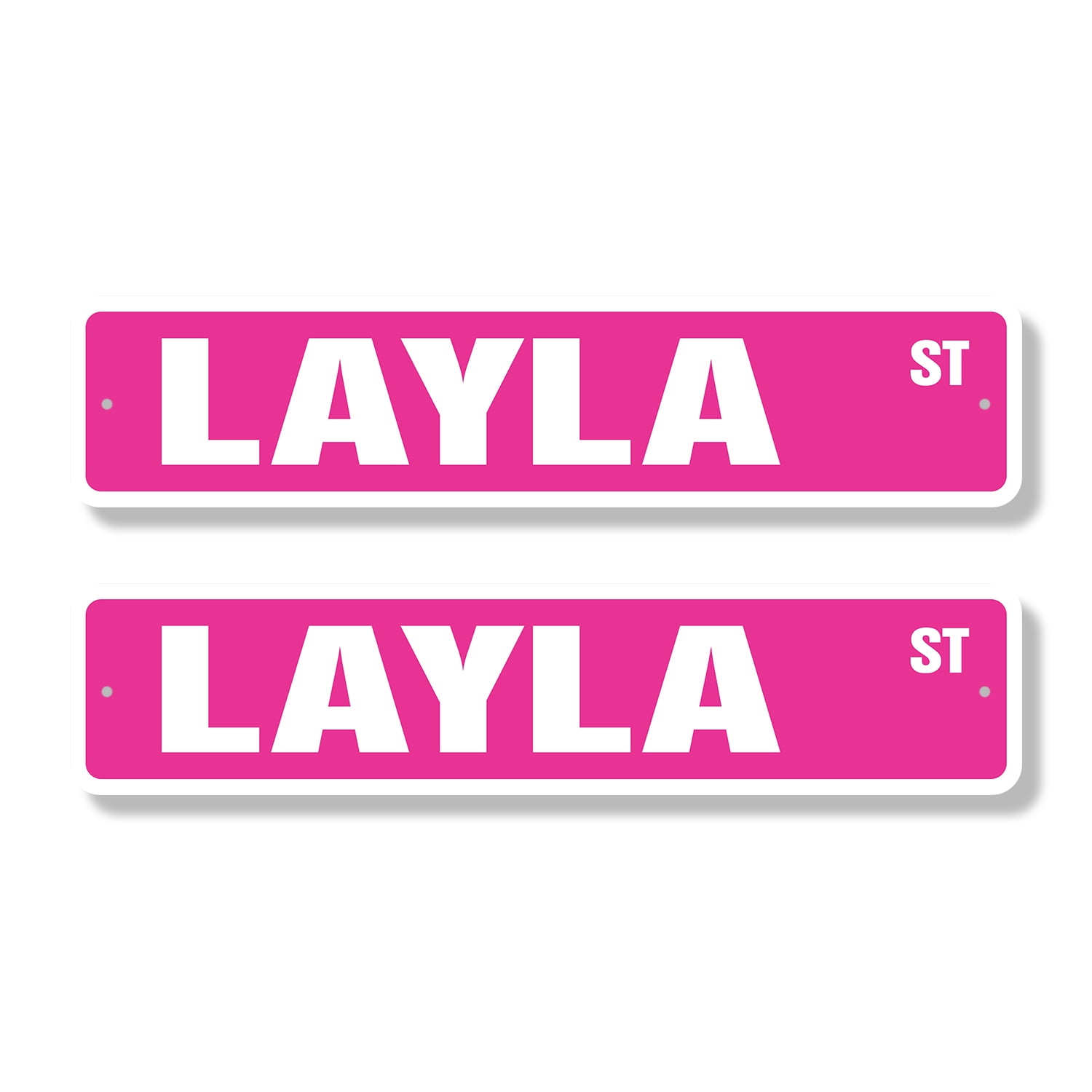 LAYLA Classic Street Sign (2 Pack) Childrens Name Room Sign Road Sign ...