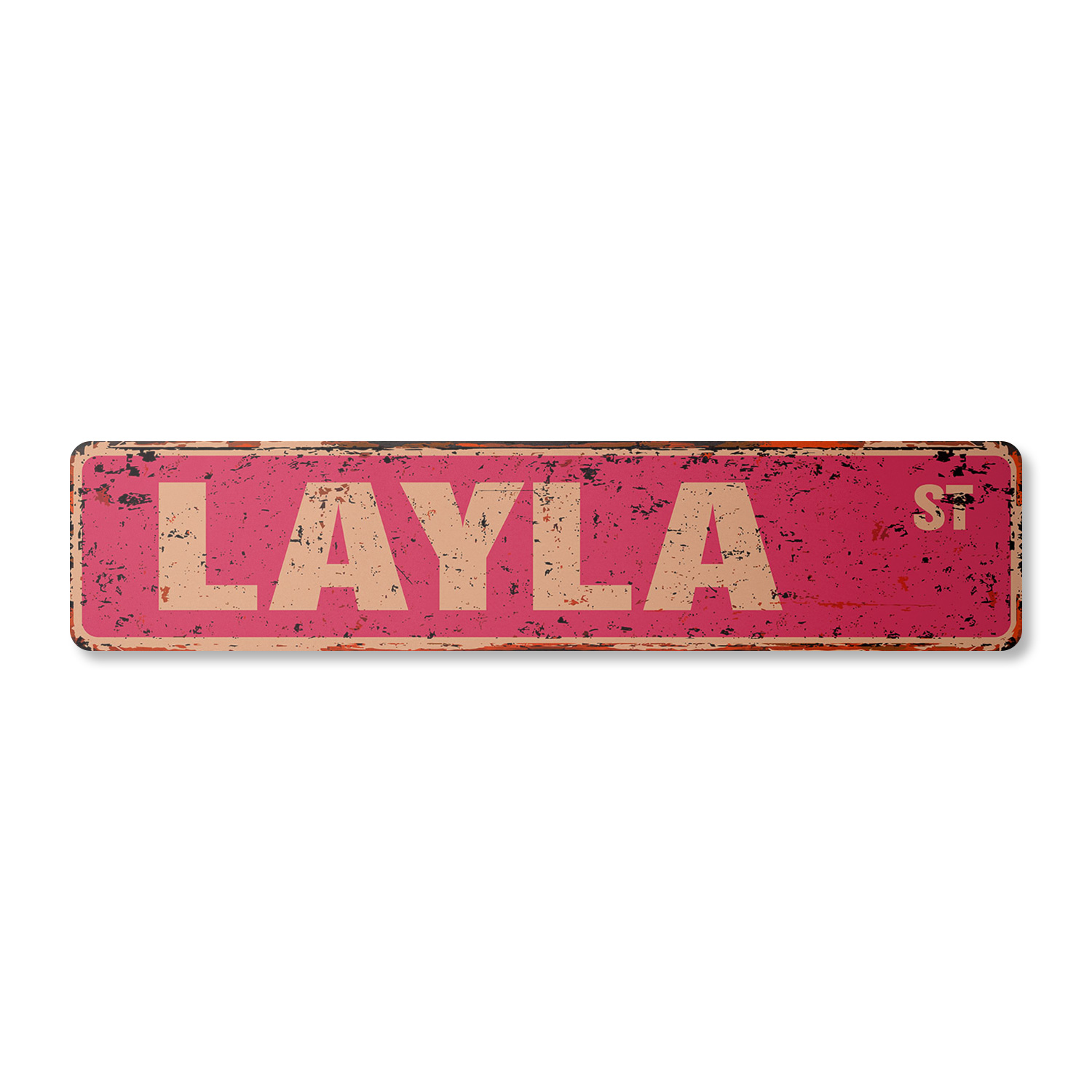LAYLA Vintage Plastic Street Sign Childrens Name Room Sign | Indoor ...