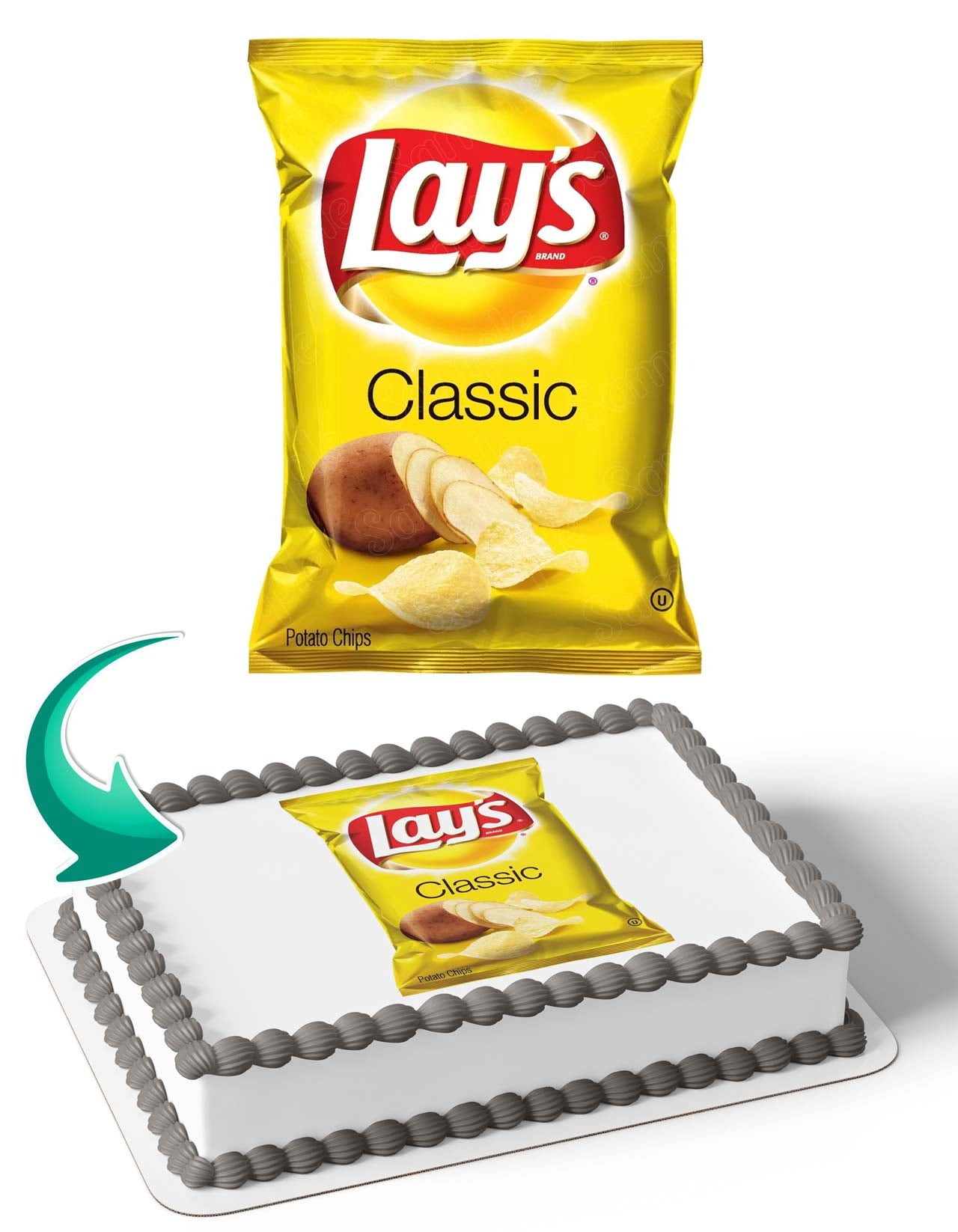 LAYS Classic Potato Chips Cake Deco Edible Image Cake Topper ...
