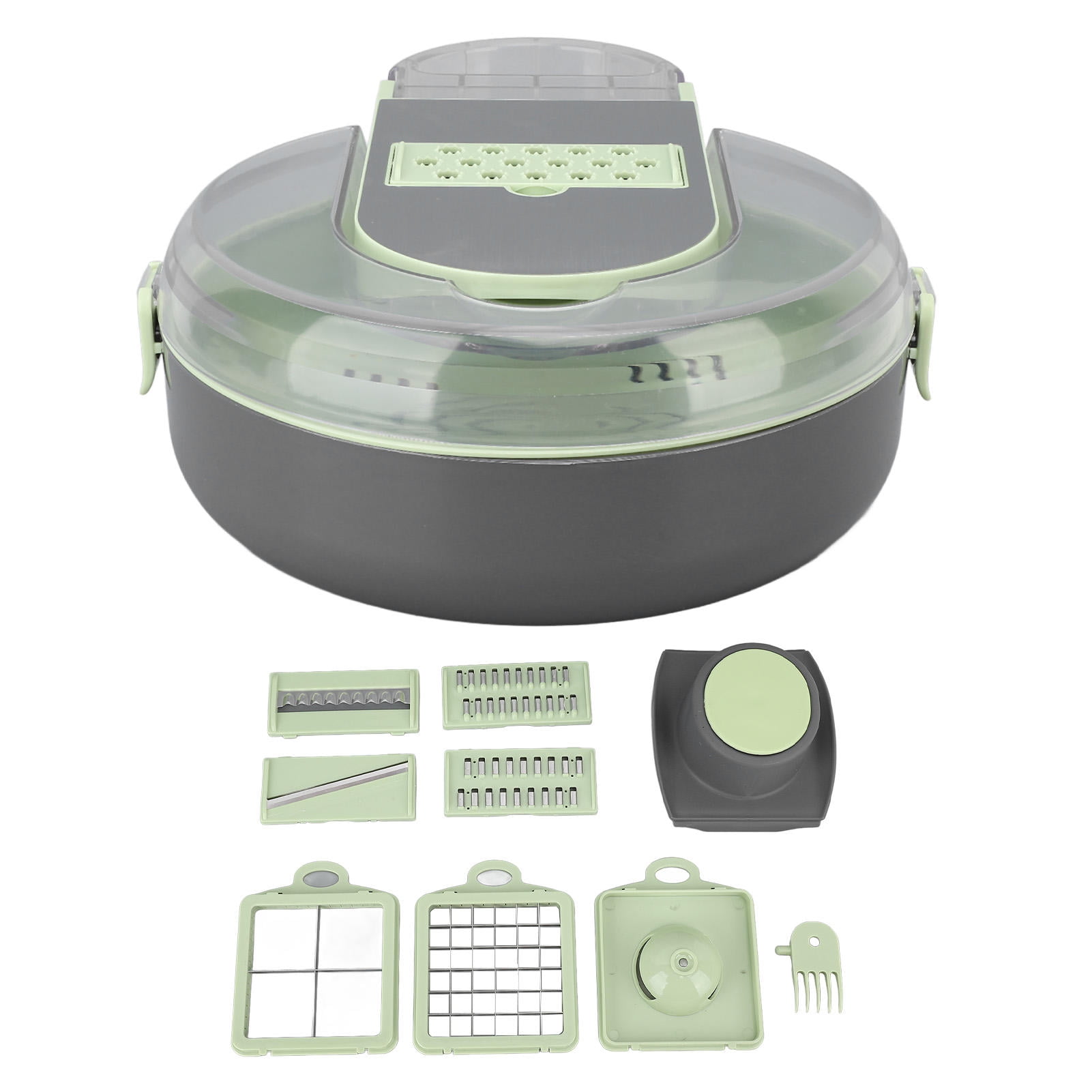 LAZIOEGR 12‑in‑1 Stainless Steel Vegetable Chopper – 8 Cutting Blades ...