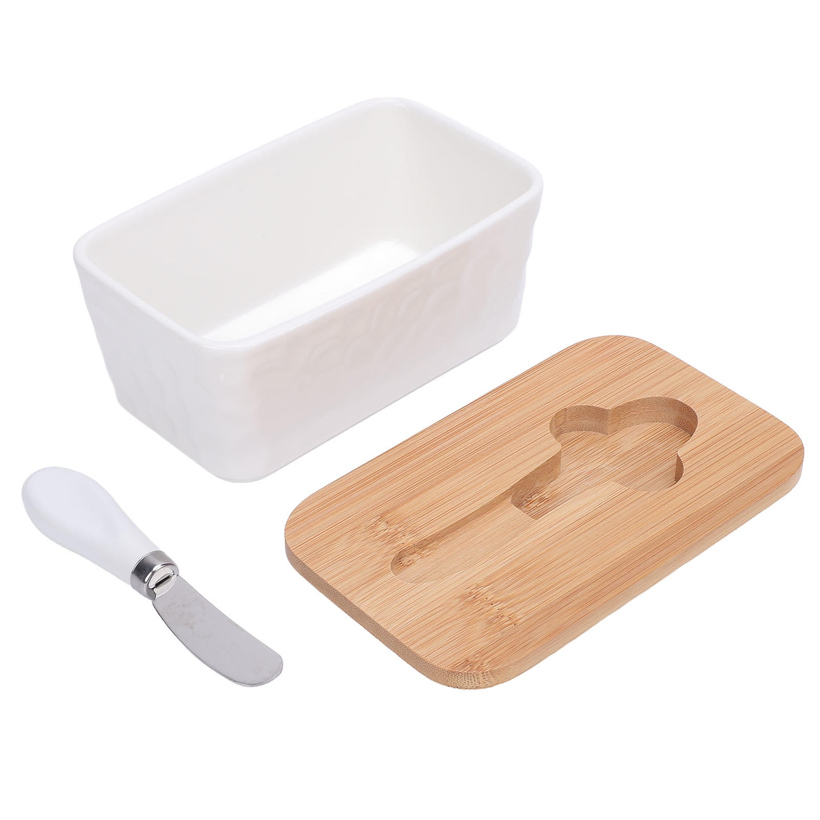 LAZIOEGR 600ml Ceramic Butter Keeper with Double‑Sealed Lid, Built‑in ...