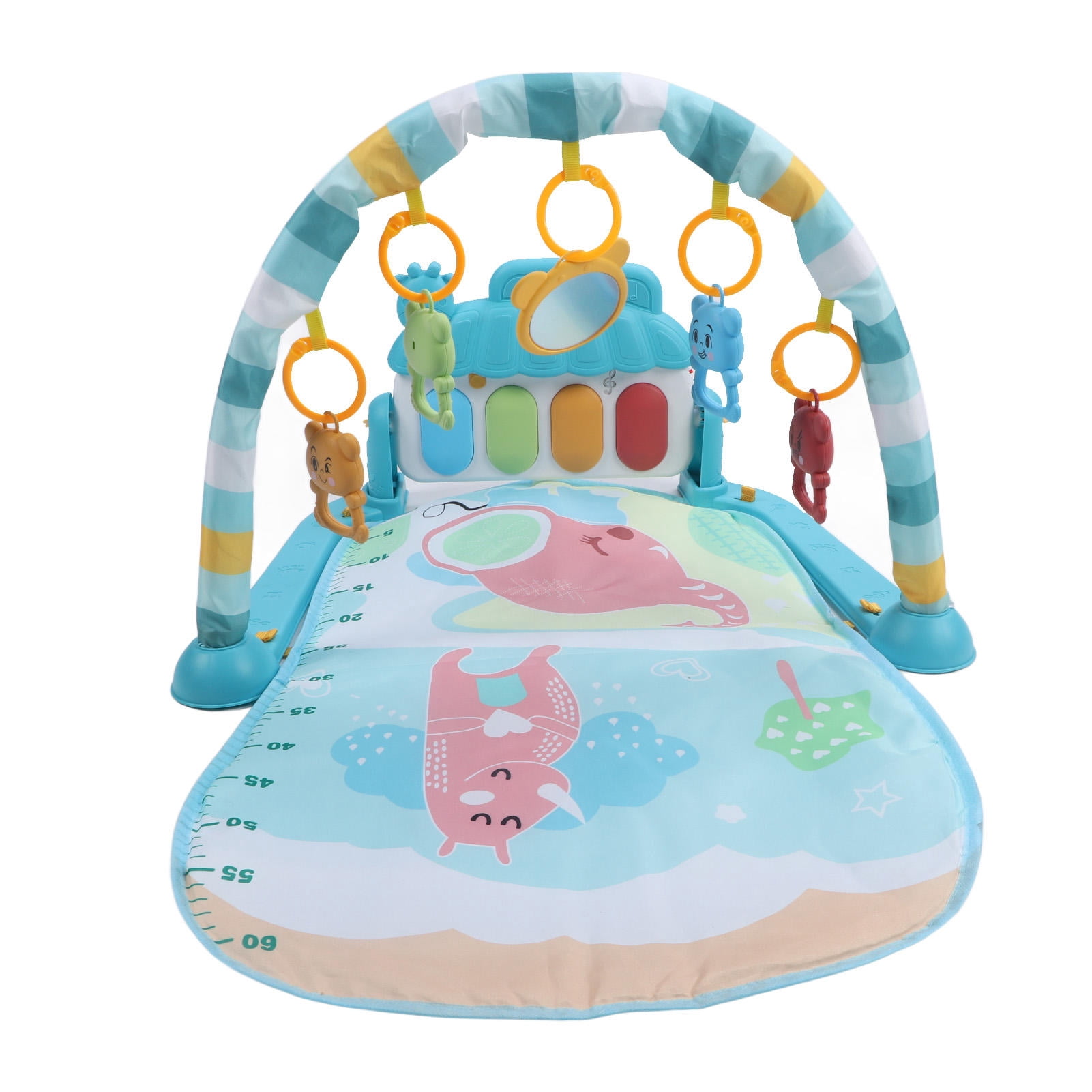 LAZIOEGR Baby Gym Play Mat with Adjustable Pedal Piano, 5 Removable ...