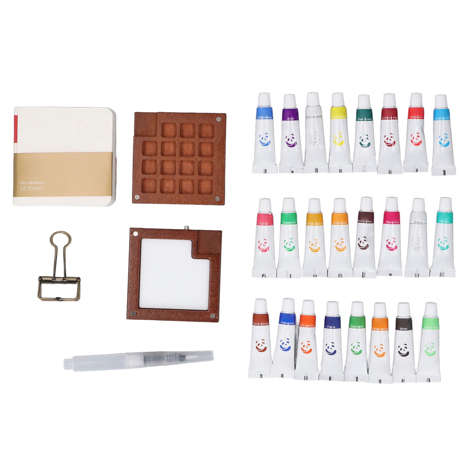 LAZIOEGR Compact 24‑Color Watercolor Palette & Brush Set – Portable ...