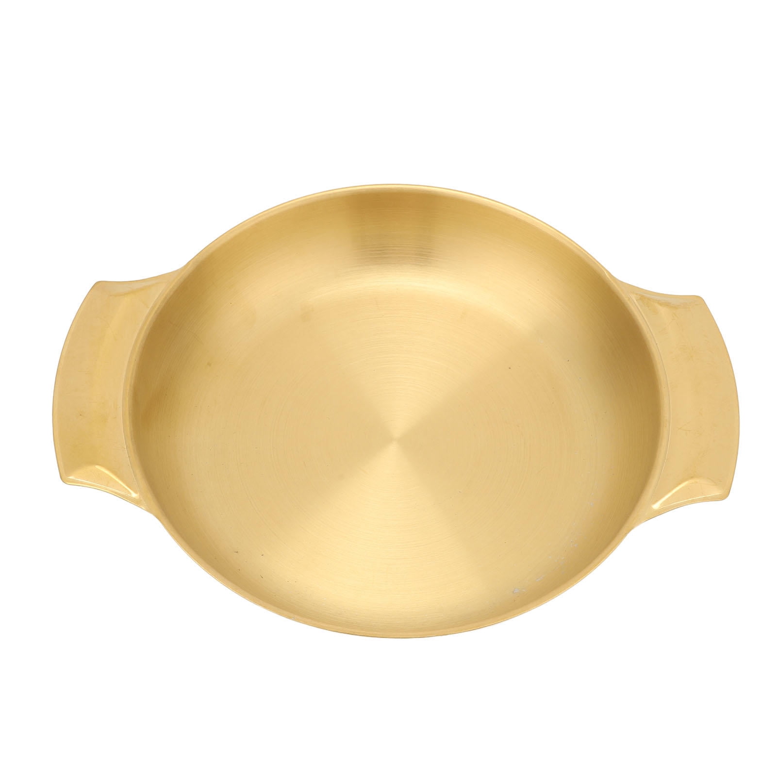 LAZIOEGR Gold‑Finish Stainless Steel Paella Pan – Dual‑Handle, Flat ...