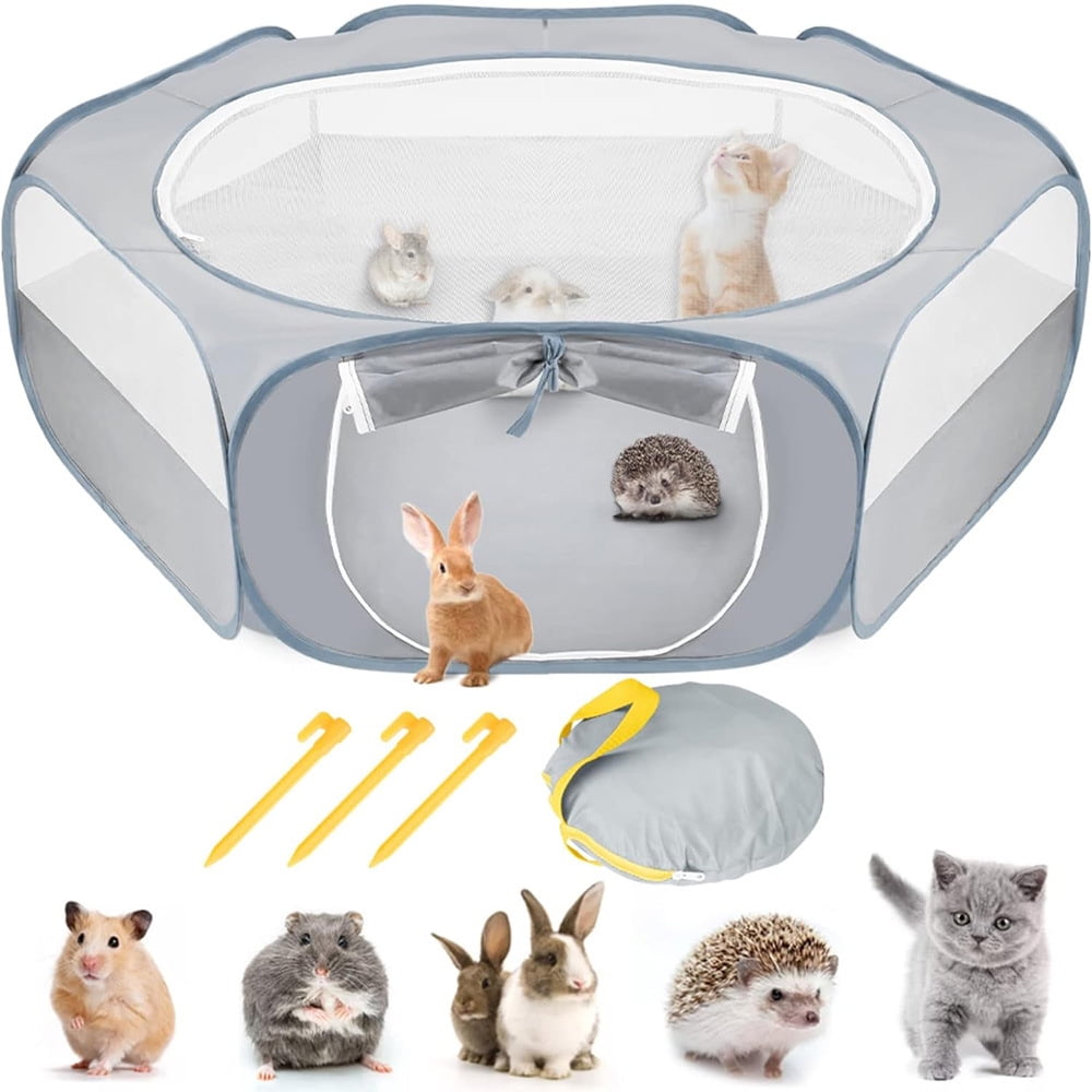 LAZIOEGR Small Animal Playpen Portable Foldable Exercise Fence with ...