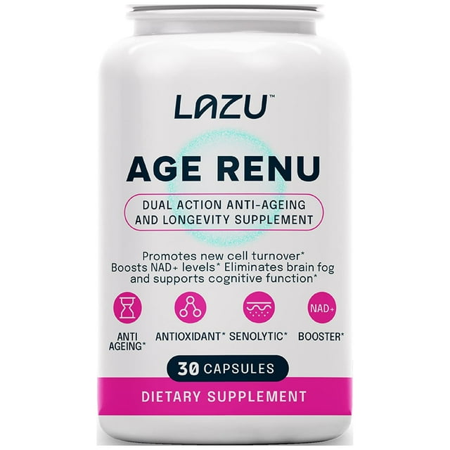 LAZU Age Renu Healthy Aging, Nootropic & Cognitive Support, Senolytic & Sirtuin Activator That ...