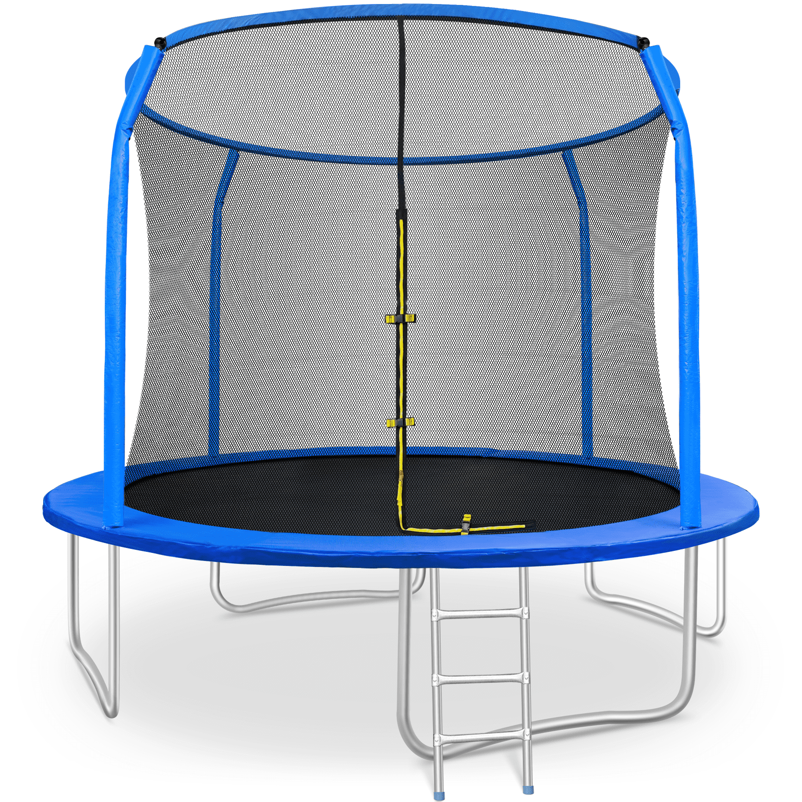 LAZY BUDDY 12FT Kids Trampoline with Safety Enclosure Net, Ladder ...