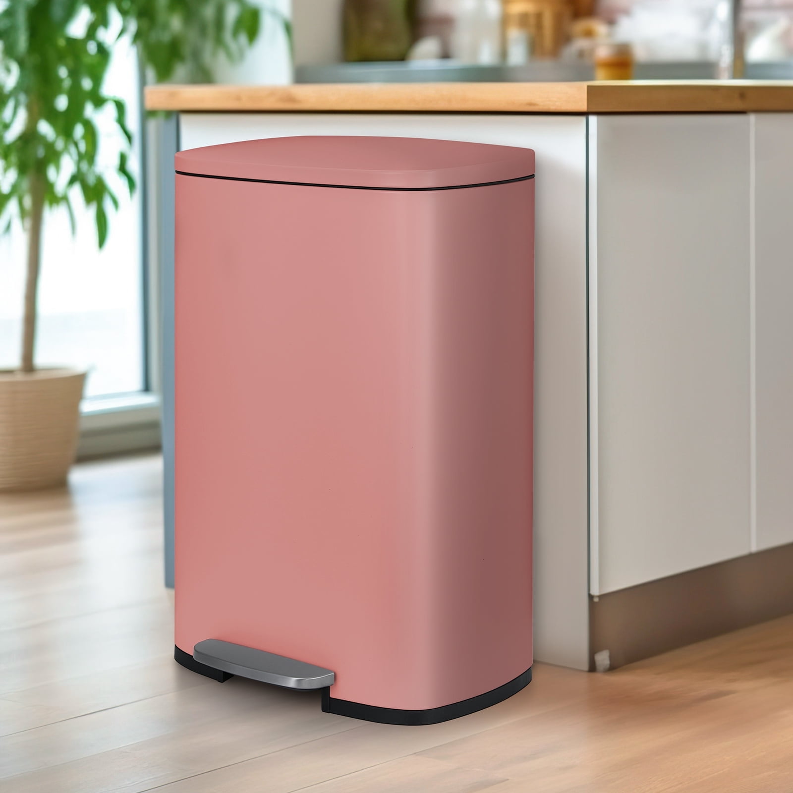 LAZY BUDDY 13.2 Gal and 1.3 Gal Kitchen Trash Can with Soft-Close Lid ...