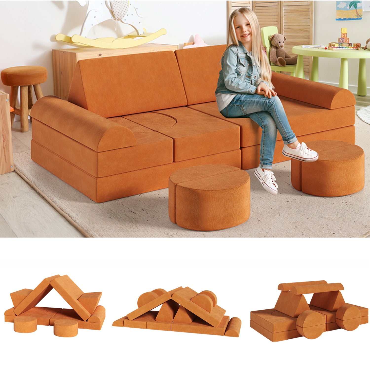 Customer reviews for Lazy Buddy 15-Piece Modular Toddler Play Couch ...