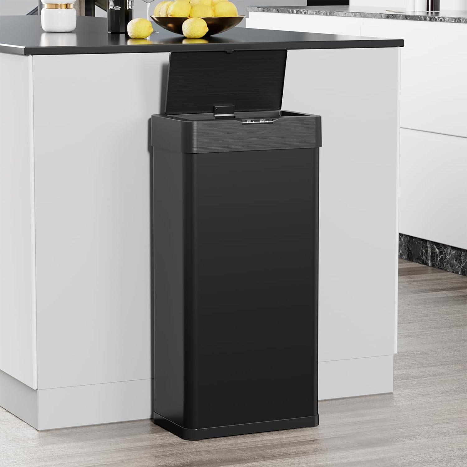LAZY BUDDY 18.5 Gal Automatic Trash Can, Stainless Steel Sensor Garbage ...