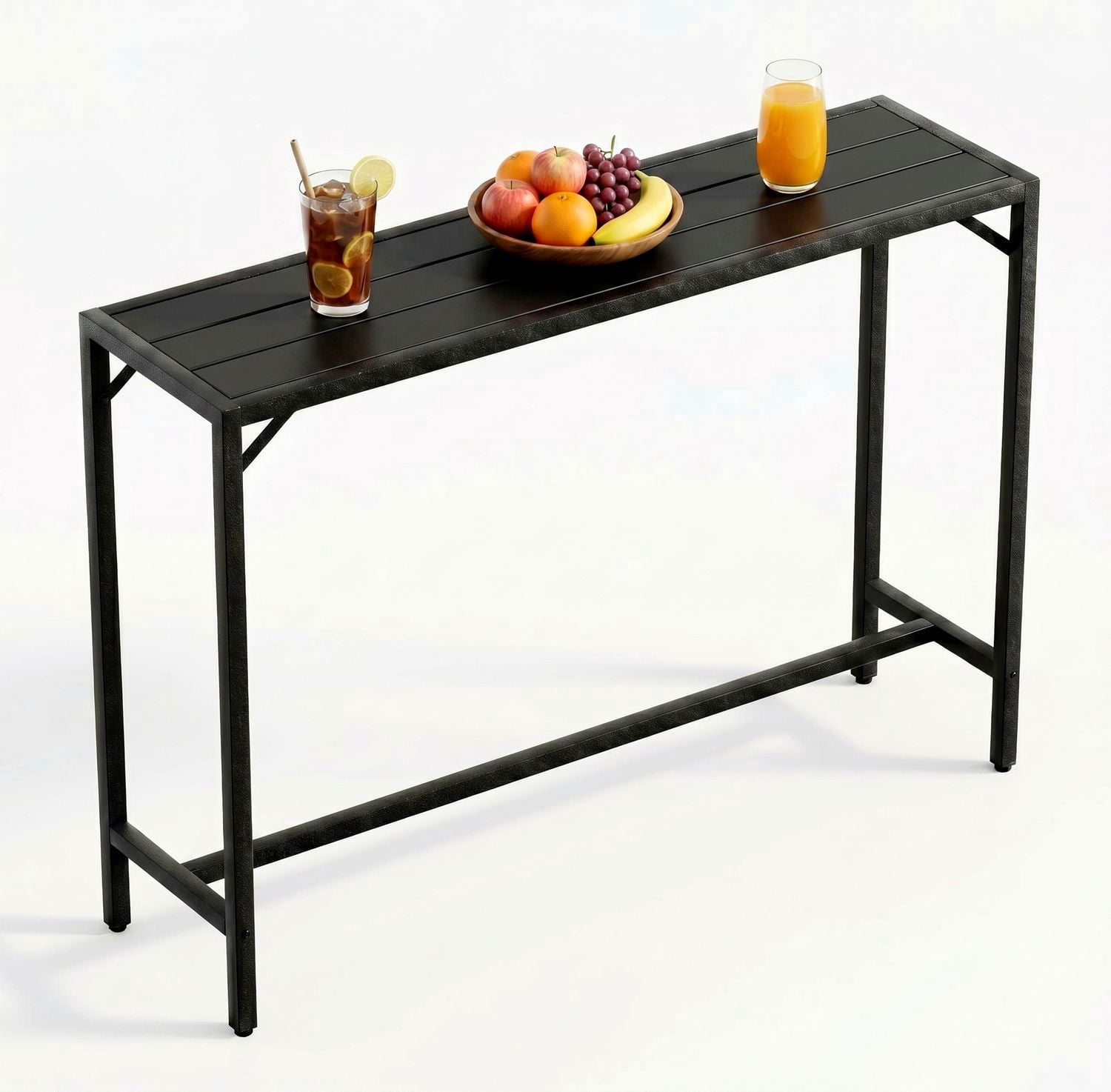 LAZY BUDDY 55'' Rectangle Outdoor Patio Bar Table, Bar Height Table ...