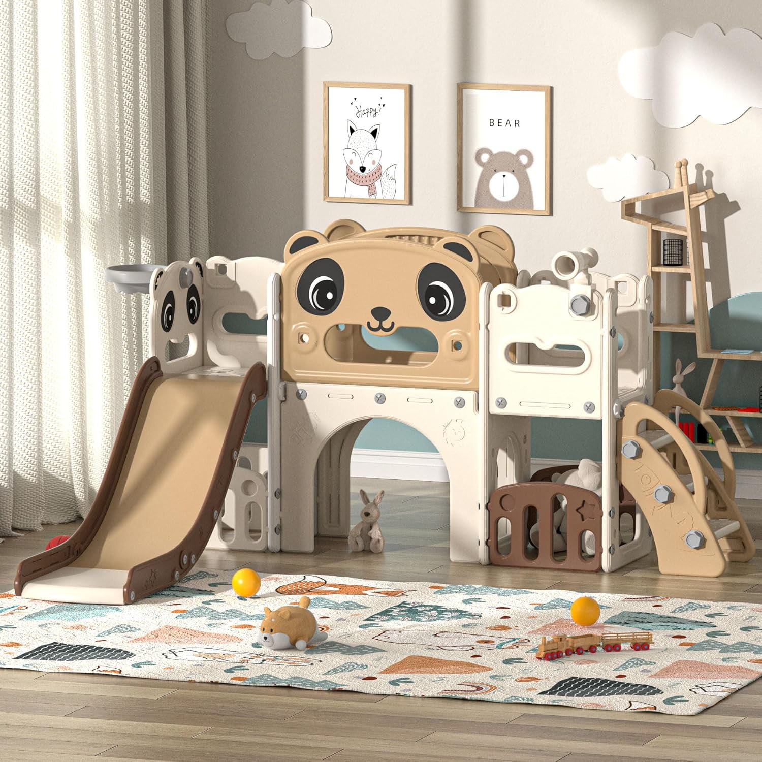 LAZY BUDDY 9 in 1 Slide for Toddlers, Freestanding Kids Climber Slide ...