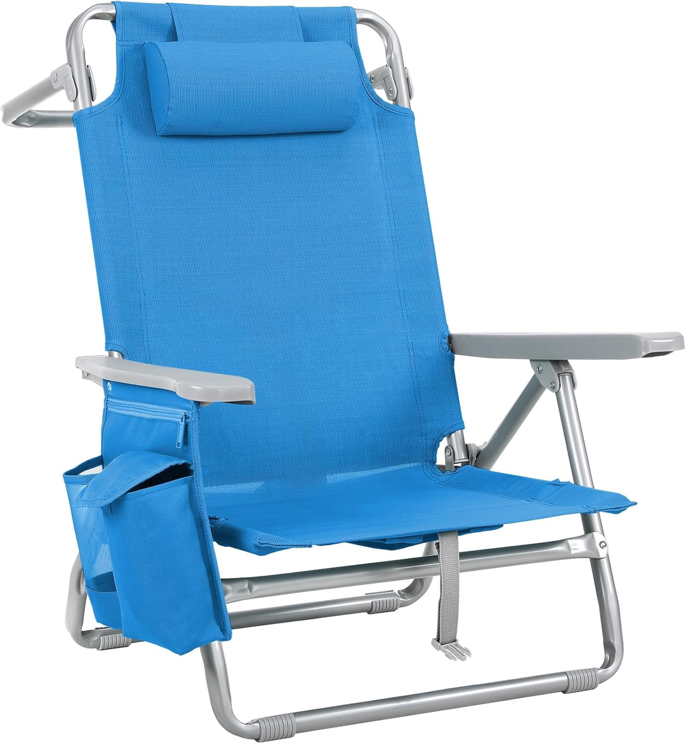 LAZY BUDDY Backpack Beach Chair, 5-Position Protable Beach Chair ...