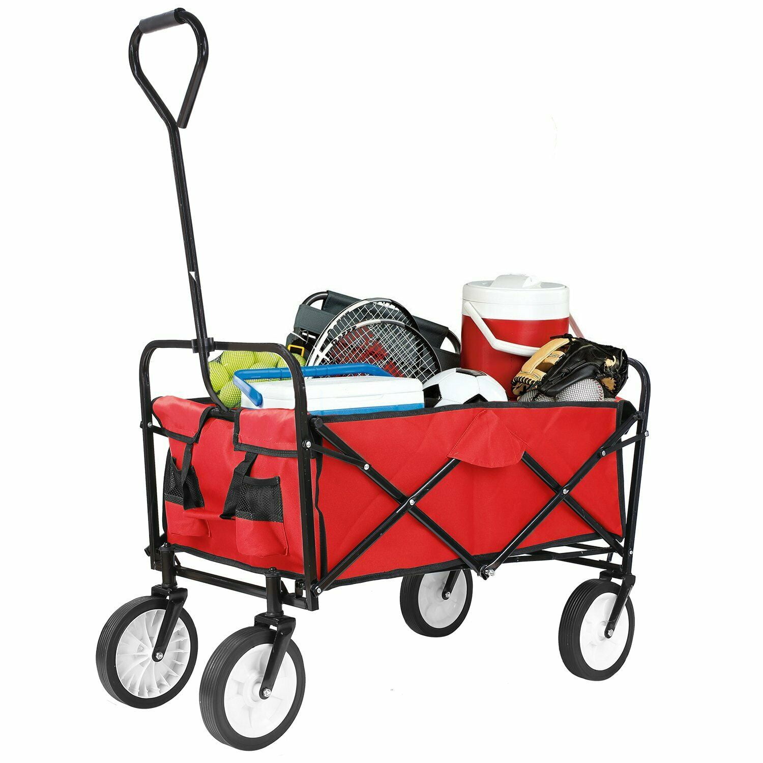 LAZY BUDDY Collapsible Heavy Duty Garden Cart, Utility Wagon for ...