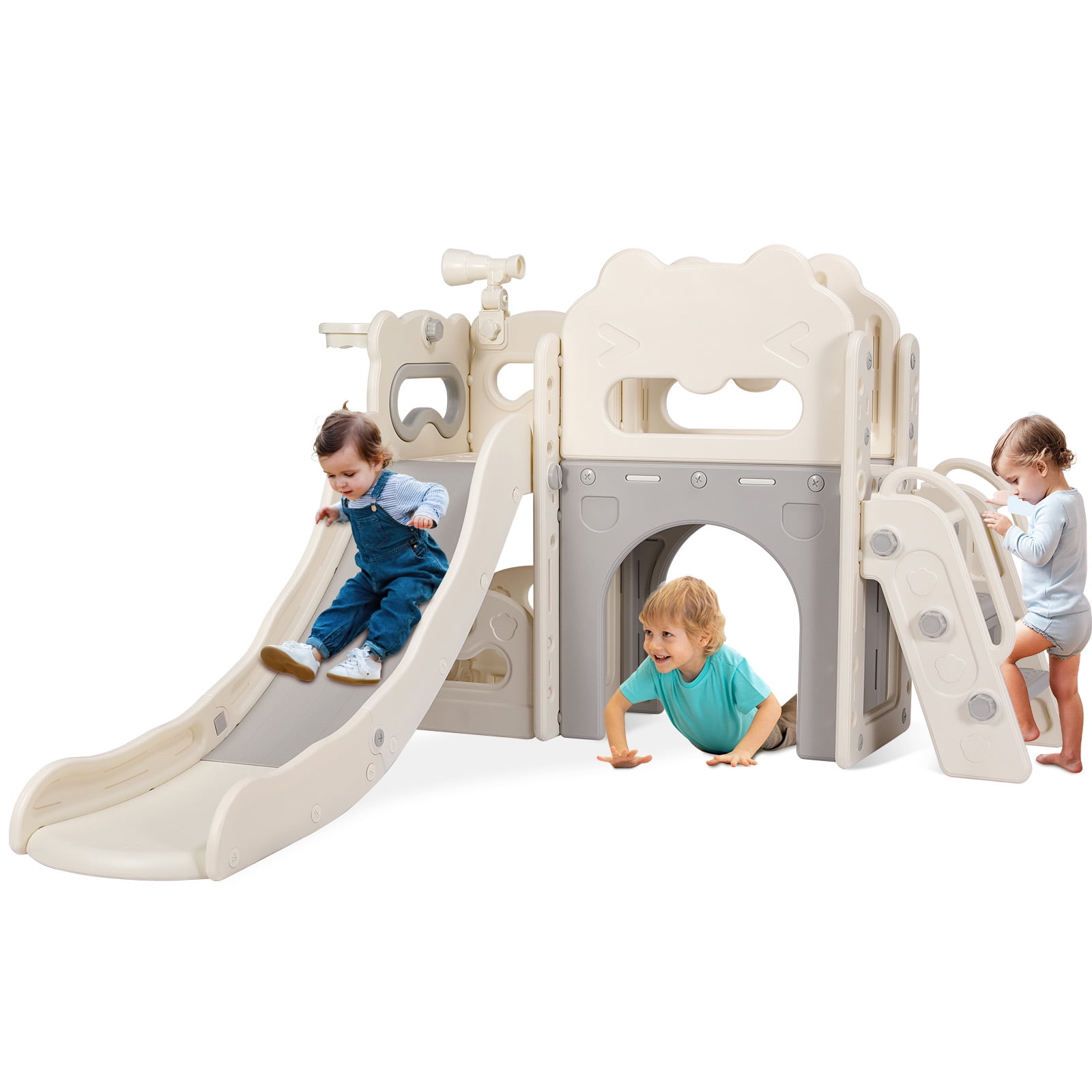 LAZY BUDDY Kids Slide Playset, 8-in-1 Toddler Slide with Climber ...