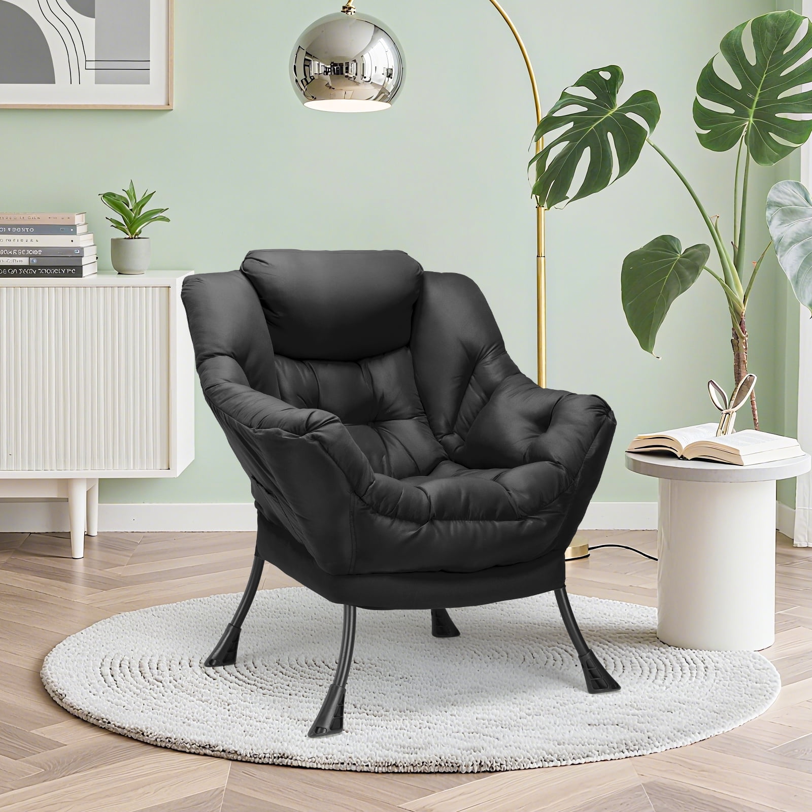 LAZY BUDDY Lazy Chair with Side Pocket, Comfy Accent Lounge Chair ...