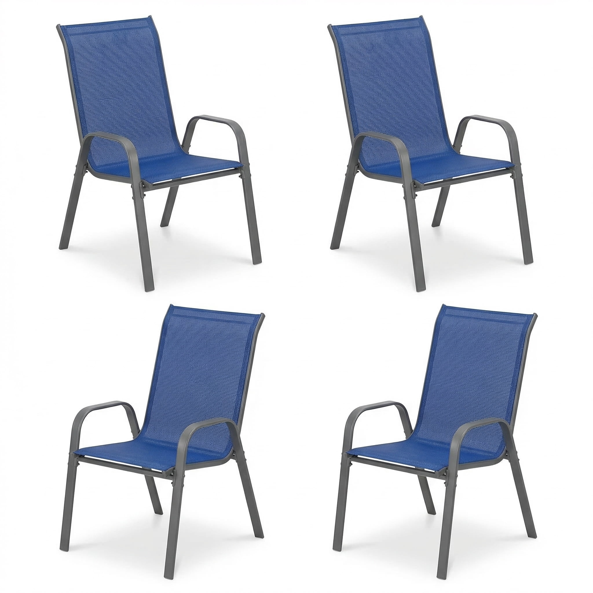 LAZY BUDDY Patio Chairs Set of 4, Stackable Outdoor Dining Chairs ...