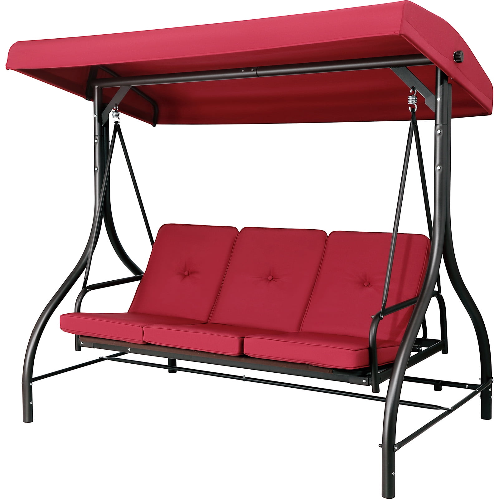 LAZY BUDDY 3-Seat Patio Swing Chair, Convertible Glider Hammock, Garden ...
