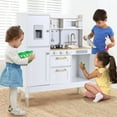 LAZY BUDDY Kids Pretend Play Kitchen Set, Realistic Stove, Light ...