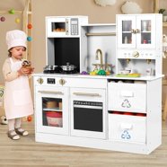 LAZY BUDDY Kids Corner Play Kitchen Wooden Pretend Toy Kitchen, Large ...