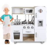 LAZY BUDDY Kid's Play Kitchen, Pretend Cooking Set with Microwave ...