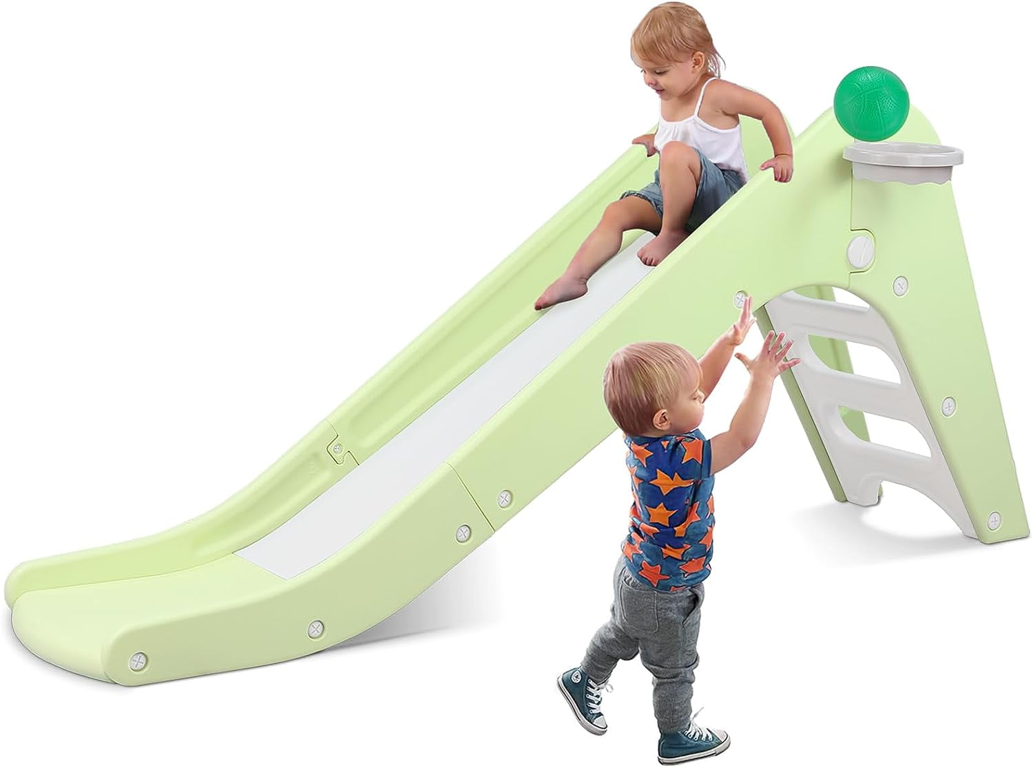 LAZY BUDDY Slide for Kids, 3 in 1 Toddler Slide Climber Playset with ...