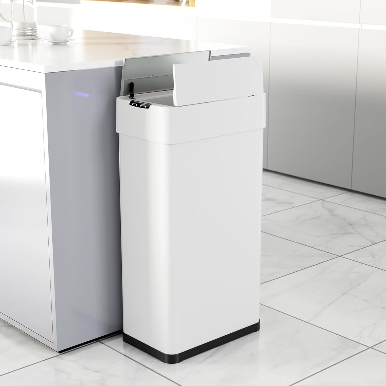 LAZY BUDDY 16 Gallon Touchless Motion Sensor Trash Can with Lid for ...