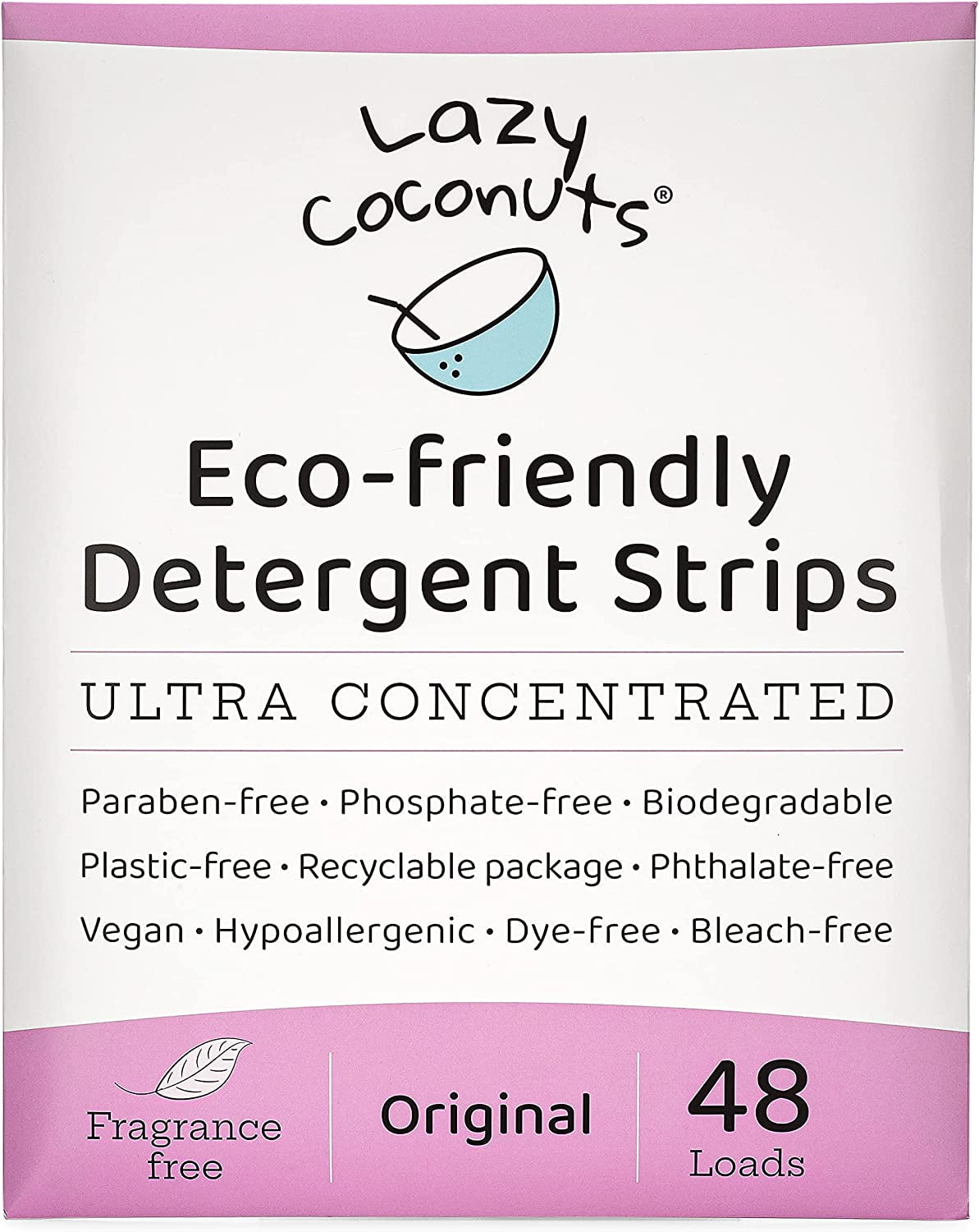 LAZY COCONUTS Eco Friendly, Plant Powered Laundry Detergent Strips ...