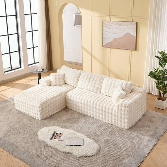 LAZZO 135" U-Shaped Cloud Sectional Sofa with Chaise | Boneless Memory ...