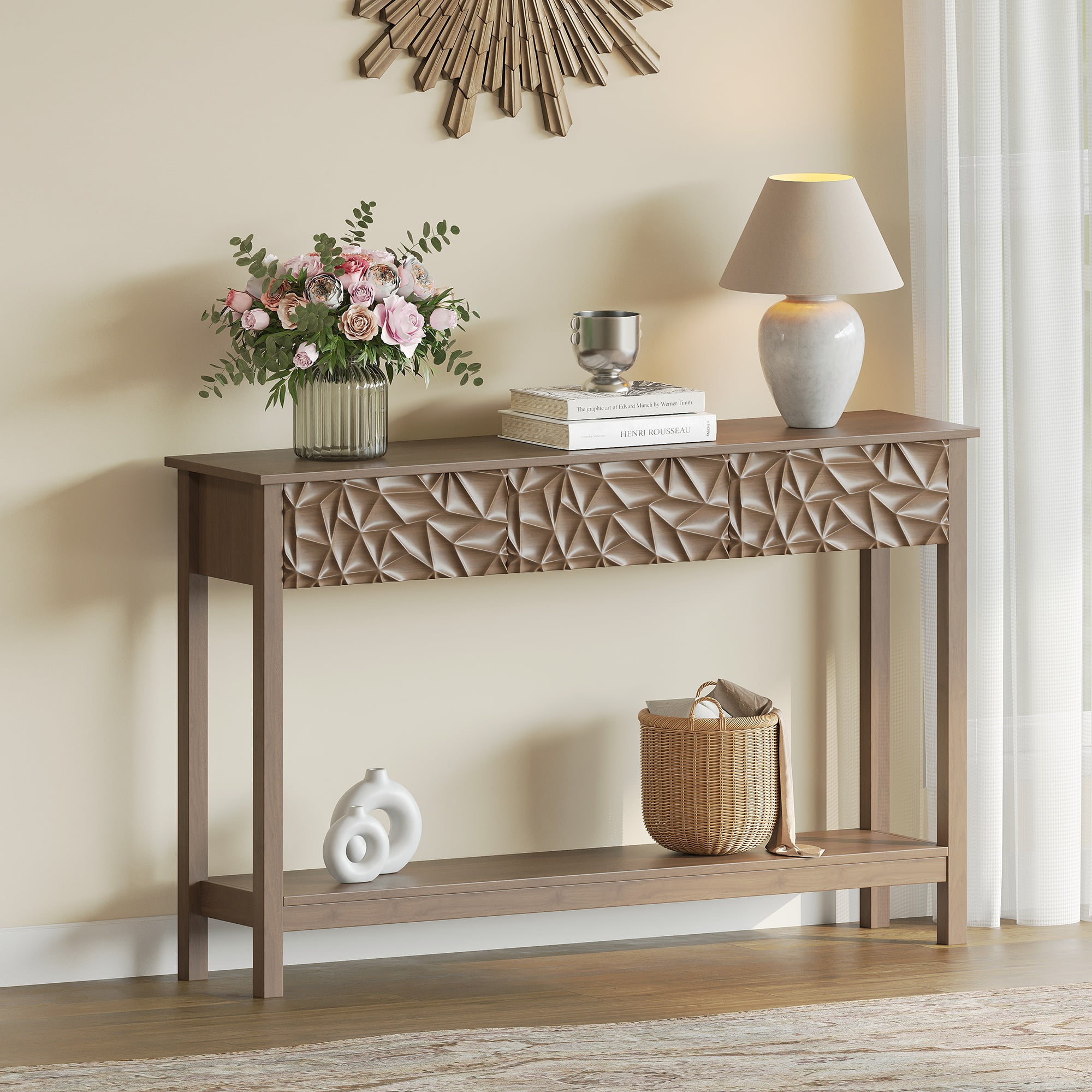 LAZZO 3-Drawer Console Table with Storage for Entryway, Living Room ...
