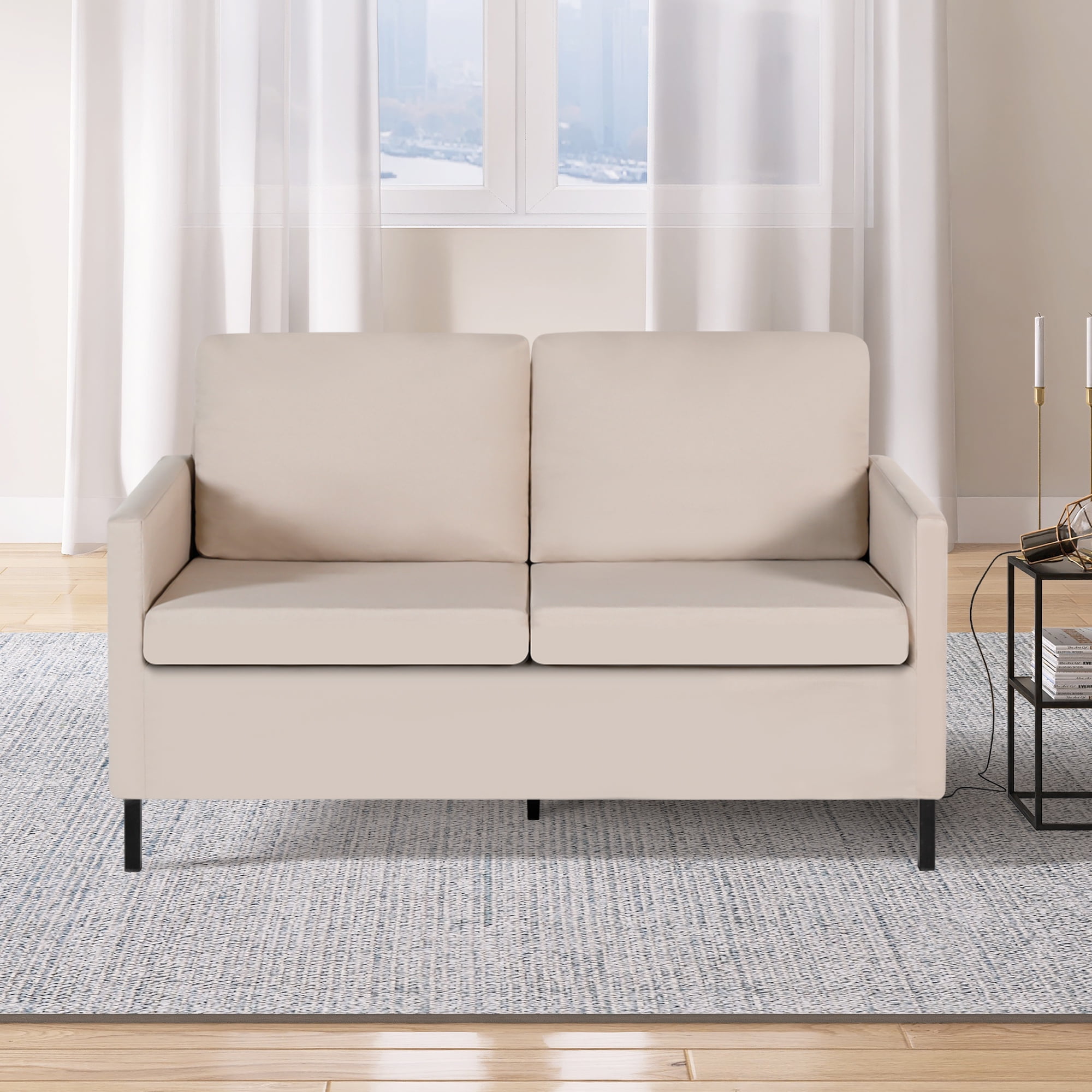 "LAZZO 51"" W Small Space Furniture Loveseat Sofa, Modern 2-Seat Couch ...