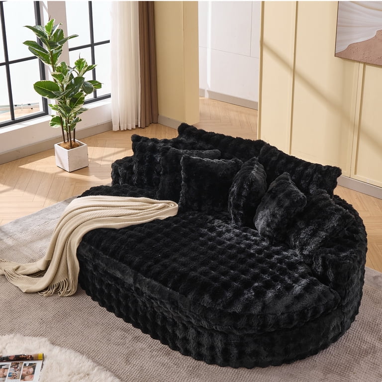 Round Black Sofa