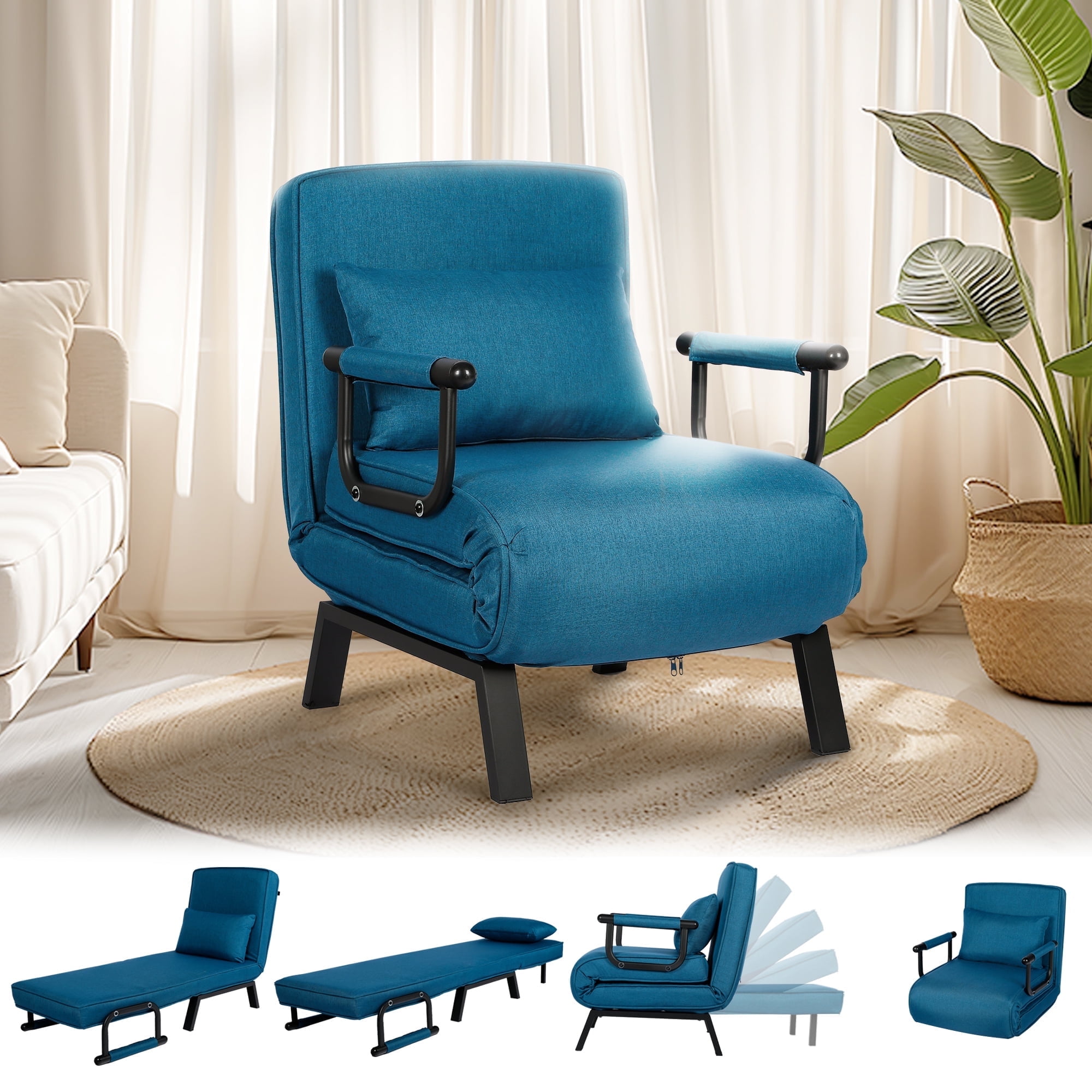 LAZZO Modern Upholstered Sofa Bed: Versatile 5-in-1 Multifunctional ...