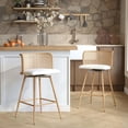 LAZZO Swivel Bar Stools Set of 2, 26” Counter Height Mid-Century Modern ...