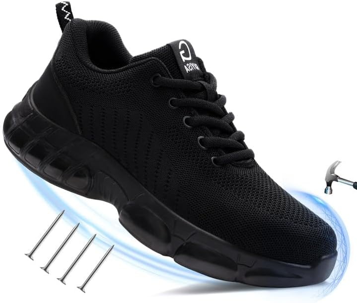 LAoutun Steel Toe Shoes Lightweight Work Shoes Indestructible Safety ...