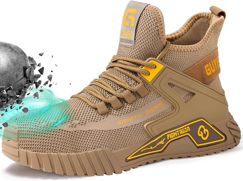 LAoutun Steel Toe Shoes for Men Mid Cut Work Shoe for Men Industrial ...