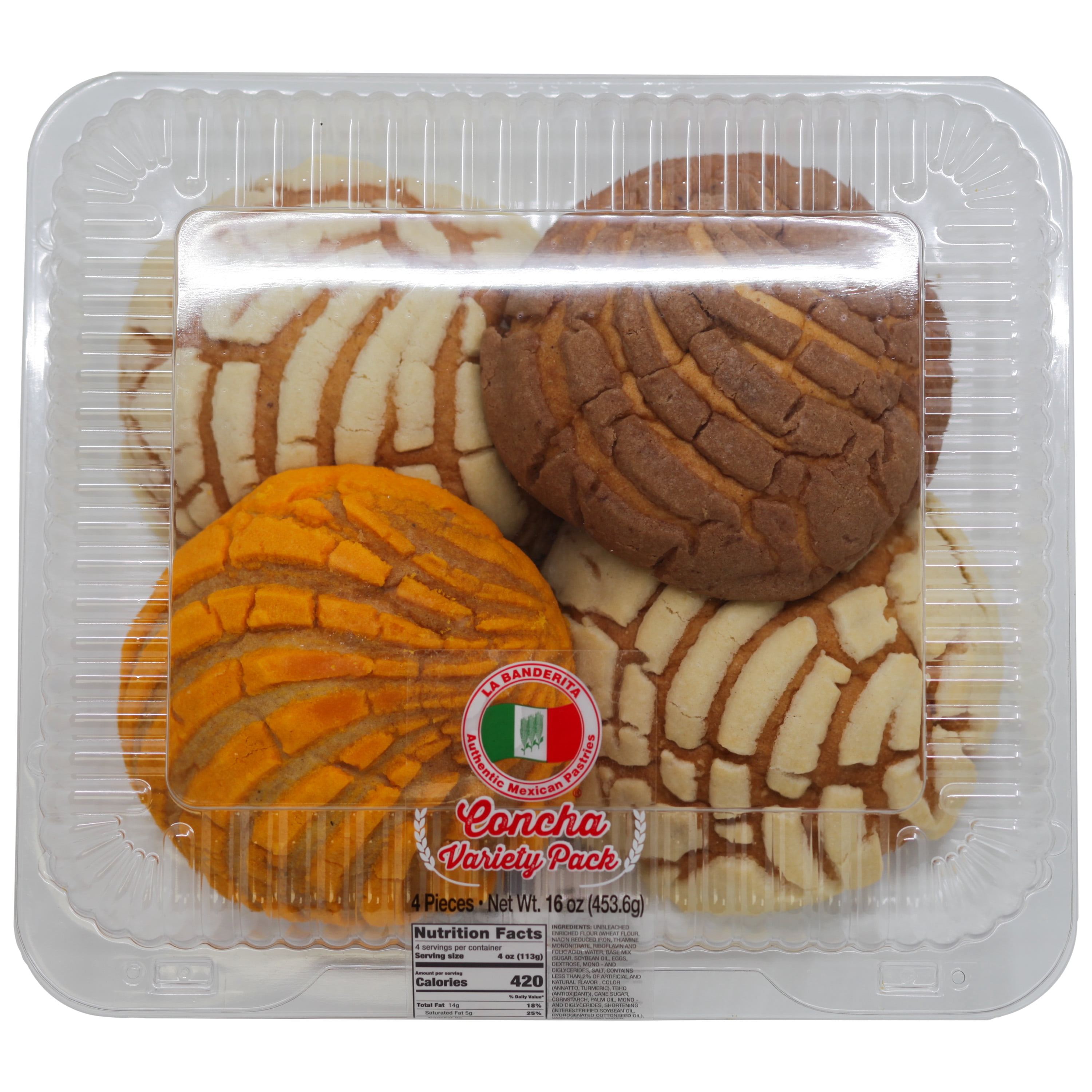 La Banderita Variety Conchas Sweet Mexican Pastries, 16 oz, 4 pack ...