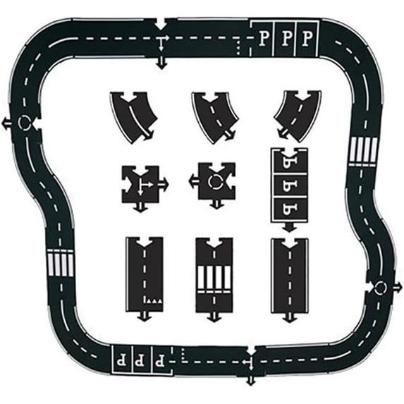 LBDOUNY Flexible Rubber Road Puzzle Track Pieces,Flexible Expressway ...