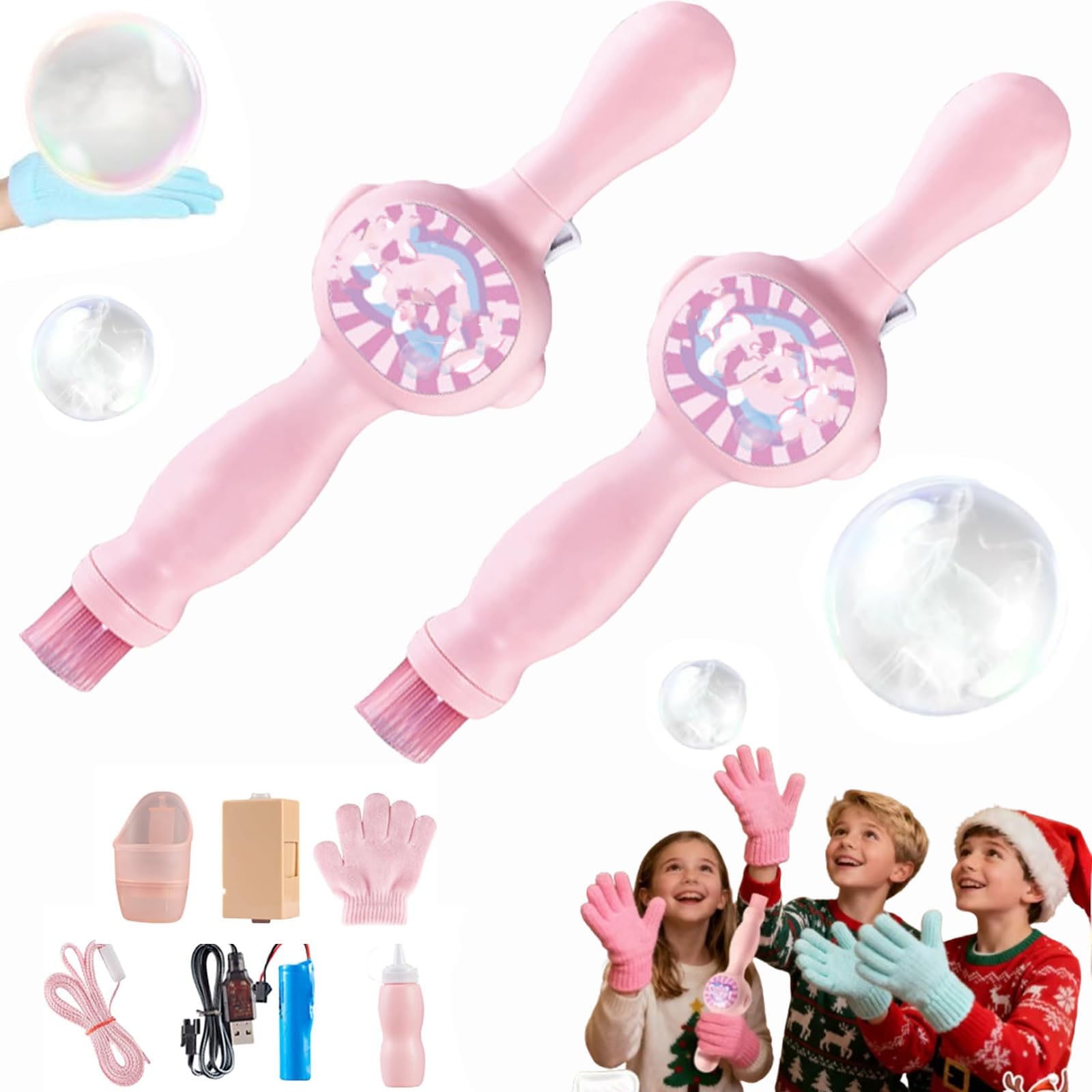 LBDOUNY Magic Bubble Wand, Colorful Smoke Bubble Machine,with Gloves ...