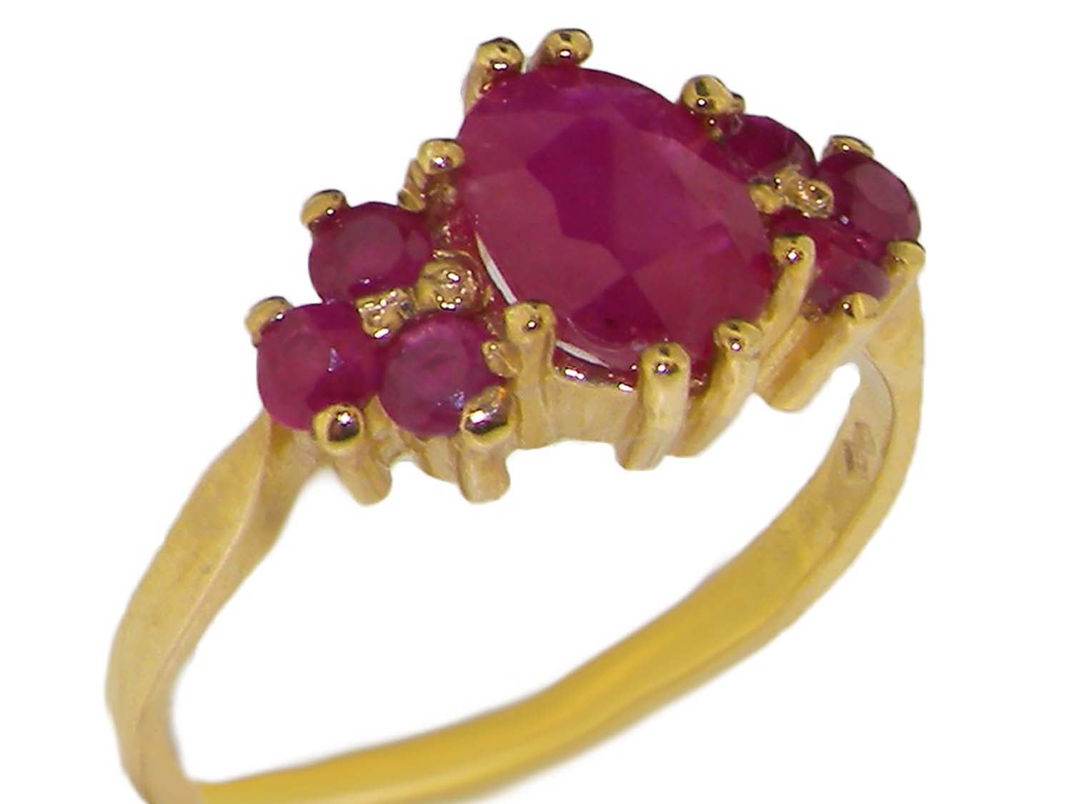 LBG 10k Yellow Gold Natural Ruby Womens Classic Ring - Size 8.75 ...