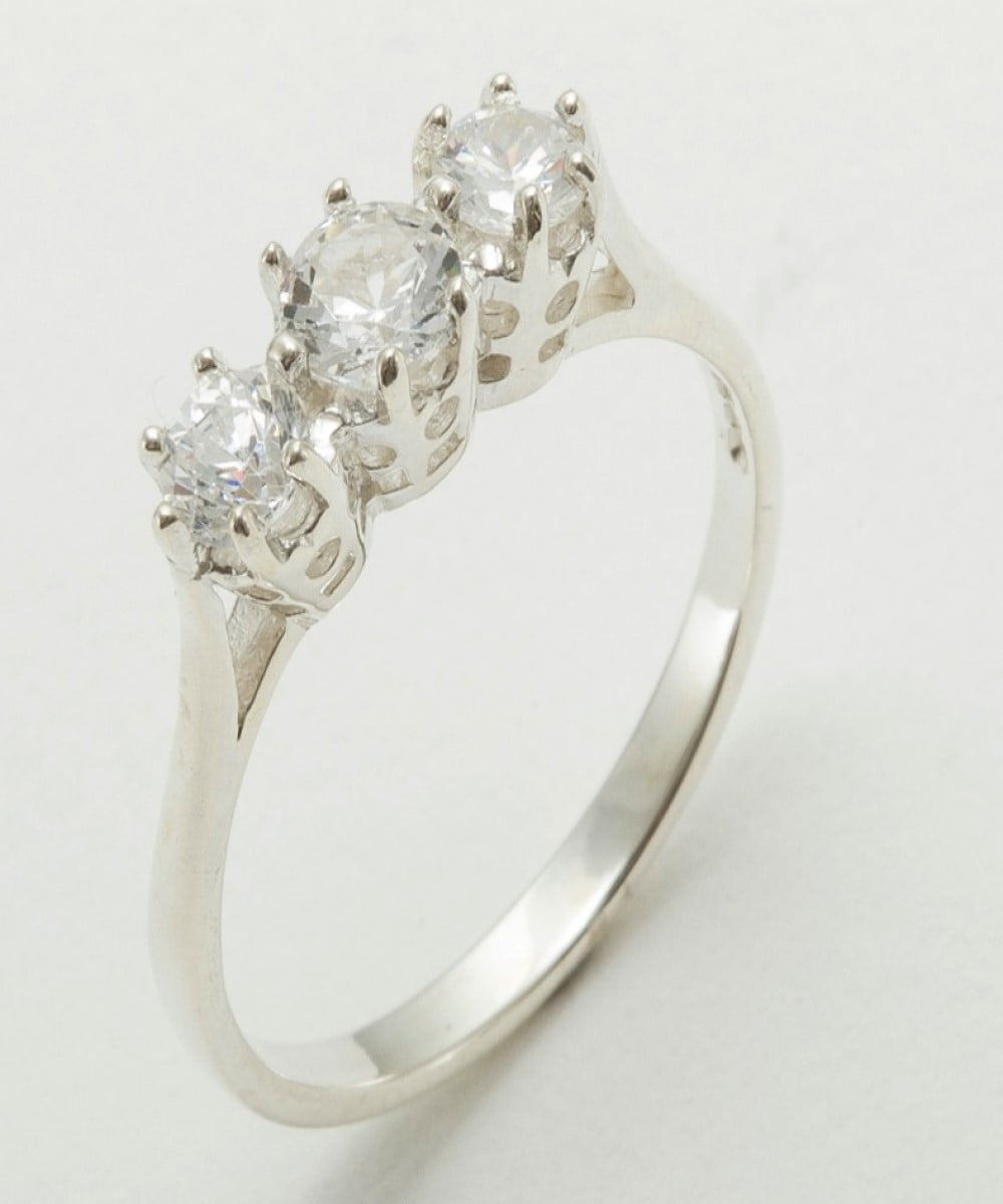 LBG 925 Sterling Silver Synthetic Cubic Zirconia Womens Promise Ring ...