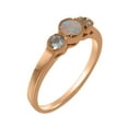 LBG British Made 14k Rose Gold Natural Opal & Aquamarine Womens Promise ...
